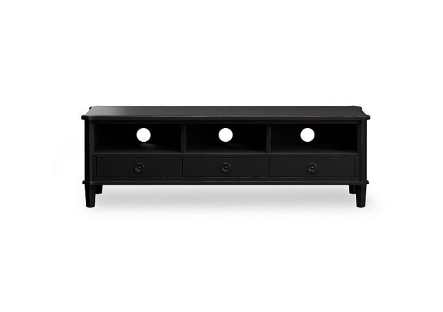 Laura Ashley - Henshaw 3 Drawer Wide TV Unit - Black by Furniture ...