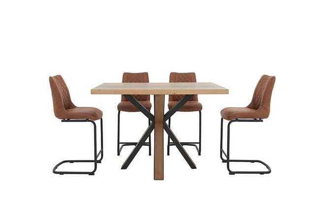 Habufa - Detroit Starburst Leg Table and 4 Baltimore Bar Stools ...