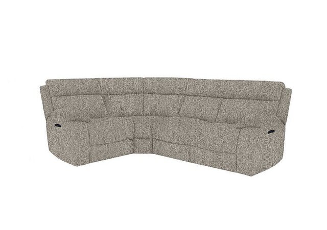 Moreno Small Fabric Left Hand Facing Corner Sofa with Manual Recliner ...