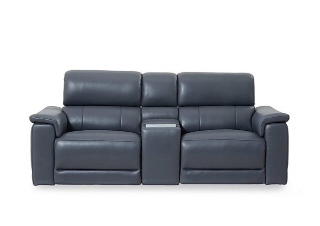 Genius Leather 2 Seater Power Recliner Media Sofa with Power Headrest ...