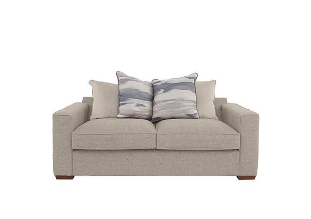 Cory 2 Seater Fabric Scatter Back Sofa Bed - Dallas Natural & Cream ...