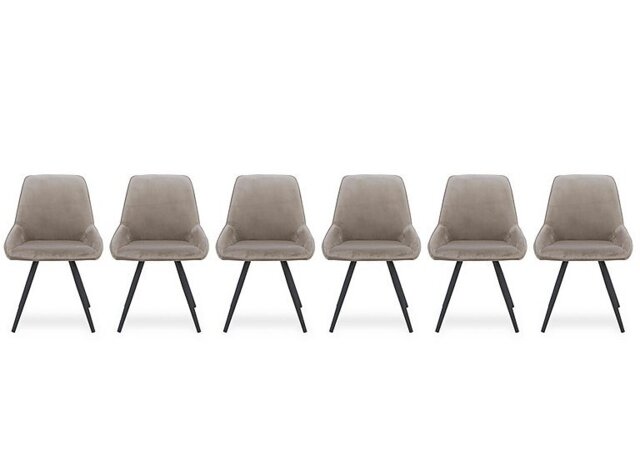 Saigon Set of 6 Taupe Velvet Dining Chairs - Taupe by Furniture Village ...