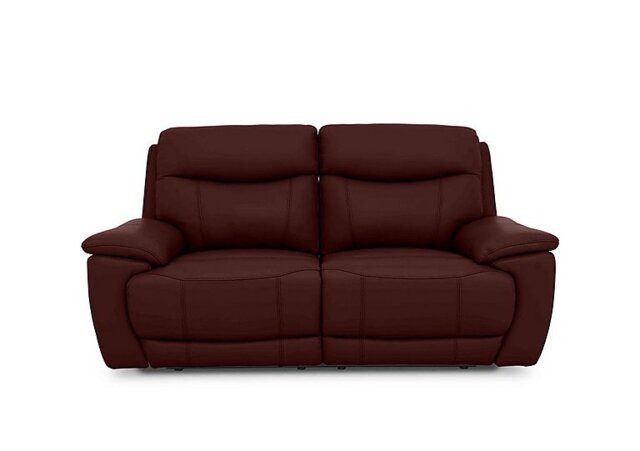 Sloane 3 Seater Leather Sofa - Ruby by Furniture Village | ufurnish.com