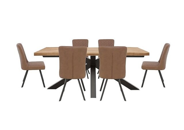 Earth Large Live Edge Dining Table and 6 Chairs by Furniture Village ...