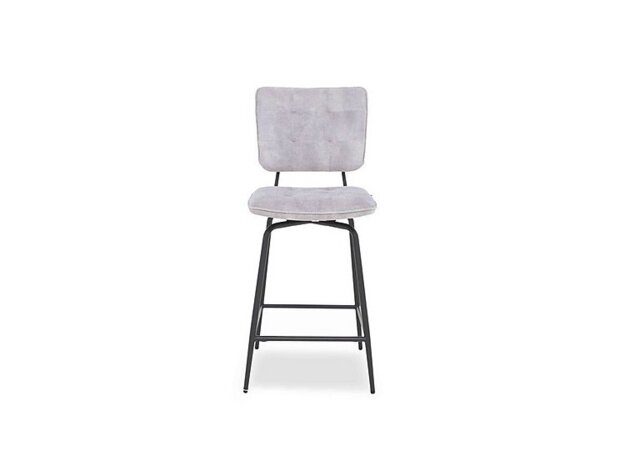 Habufa - Toronto Velvet Swivel Bar Stool - Light Grey by Furniture ...