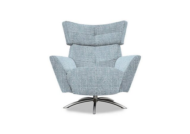 G Plan - Arlo Fabric Swivel Chair - Libby Sky with Chrome Feet by ...