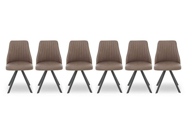 Vida Set of 6 Swivel Dining Chairs - Brown by Furniture Village ...