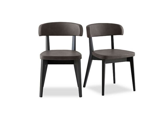 Connubia - Siren Pair of Graphite Wooden Leg Dining Chairs by Furniture ...