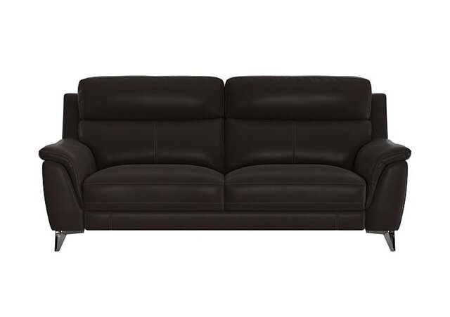 Contempo 3 Seater BV Leather Sofa - Dark Chocolate by Furniture Village ...
