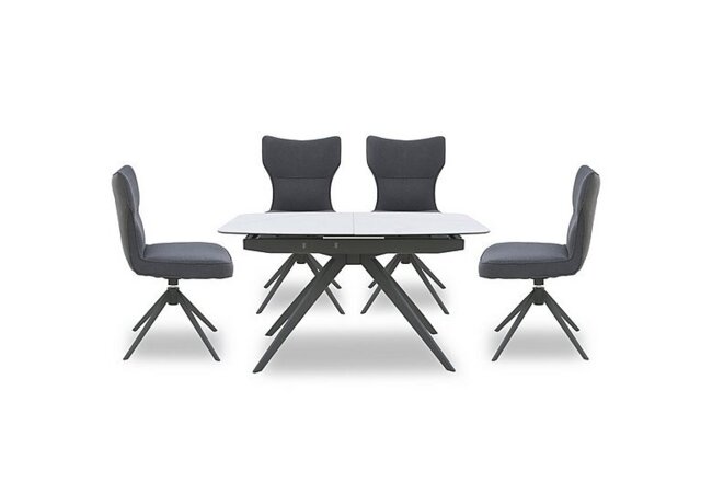 Carrera Pop Up Extending Dining Table and 4 Swivel Chairs - 140-cm by ...