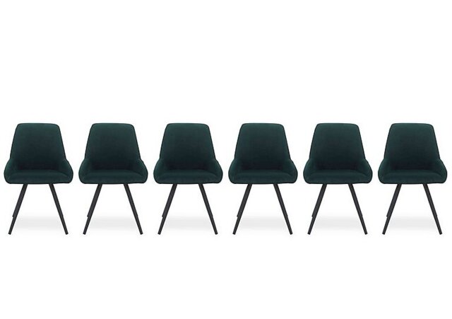 Saigon Set of 6 Green Velvet Dining Chairs - Forest by Furniture ...