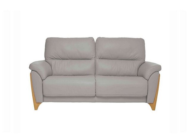 Ercol - Enna Medium Leather Sofa - Light Grey by Furniture Village ...