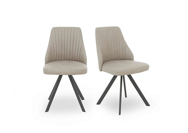 Vida Pair of Swivel Dining Chairs - Light Grey by Furniture Village ...