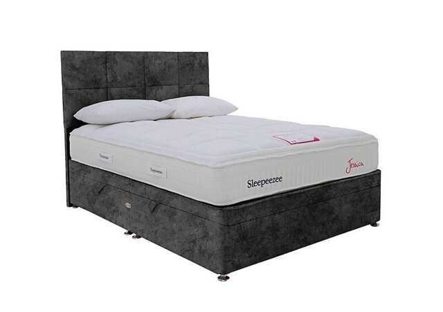 Sleepeezee - Jessica Side Ottoman Divan Set - Double - Daytona Coal by ...