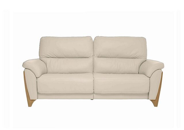 Ercol - Enna Large Leather Power Recliner Sofa - Cream by Furniture ...