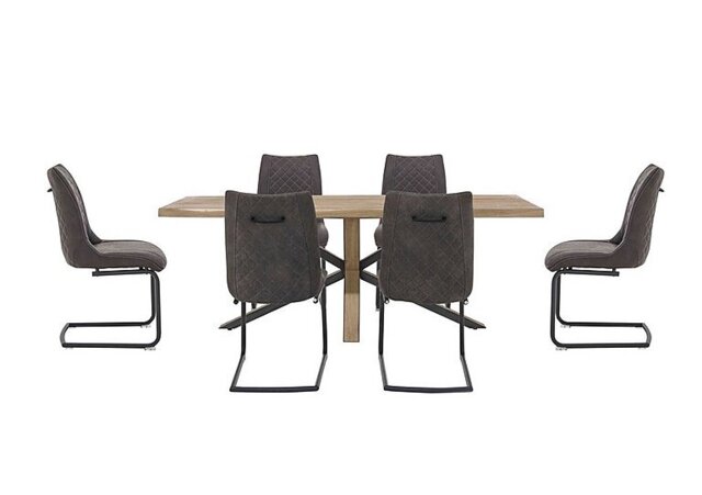 Habufa - Detroit Starburst Leg Dining Table and 6 Baltimore Chairs Set ...