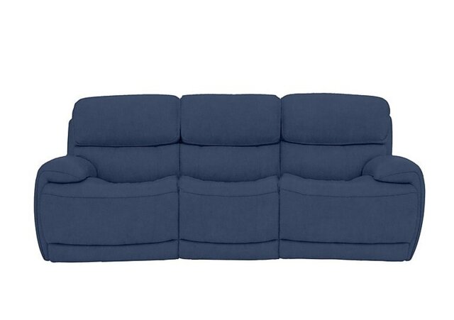 Rocco 3 Seater Fabric Power Rocker Sofa with Headrests - Blue by ...