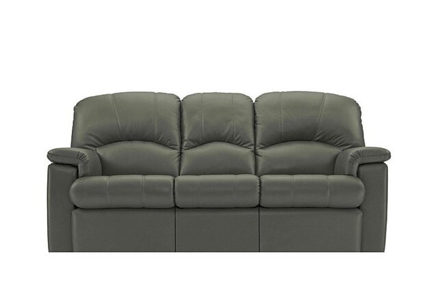 G Plan - Chloe 3 Seater Leather Sofa with Manual Recliner - Capri Grey ...