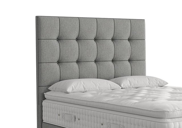 Vispring - Langdon Floor Standing Headboard - Double - Tweed Grey by ...