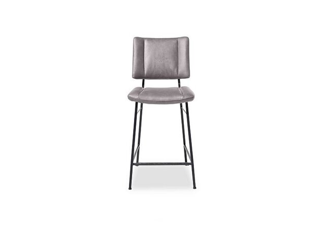 Habufa - Toronto Faux TO Leather Fixed Bar Stool - Light Grey by ...
