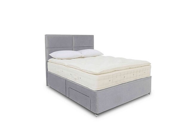Hypnos - Bespoke Finesse Platform Top Divan Set with 2 Drawers - Double - Simply Zinc by ...