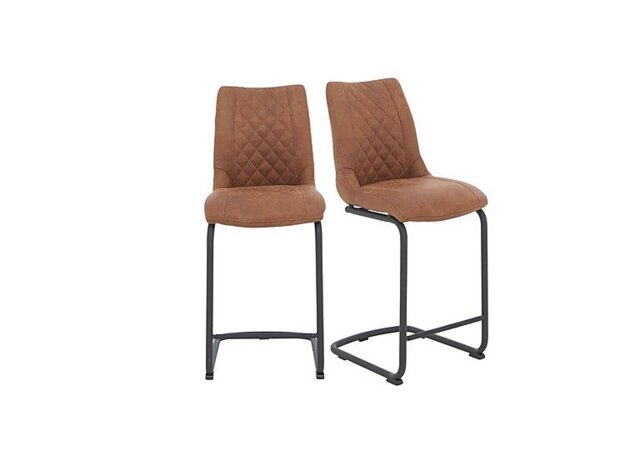 Habufa - Baltimore Set of 2 Bar Stools - Cognac by Furniture Village ...