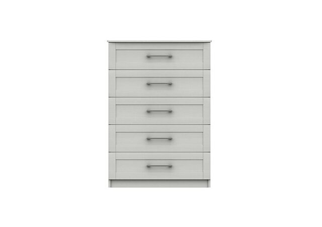 London Bedrooms - Fenchurch 5 Drawer Chest - White by Furniture Village ...