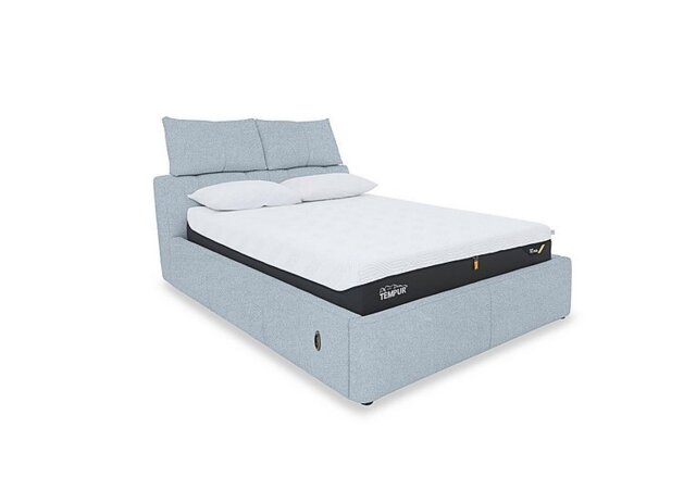 Tyrell Fabric Electric Ottoman Bed Frame - King Size - Baby Blue by ...