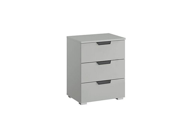Rauch - Lima 3 Drawer Bedside Cabinet with Decor Front - Silk Grey by ...