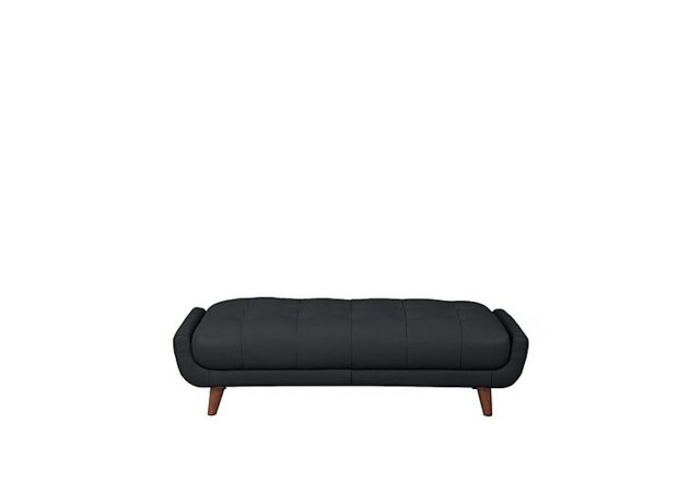 Rene Large Leather Footstool - Lavender Grey by Furniture Village ...