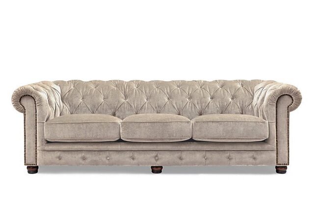 At The Helm - Shackleton 4 Seater Fabric Chesterfield Sofa with USB-C ...