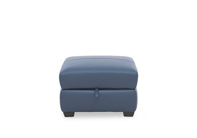 World of Leather - Flex NC Leather Storage Footstool - NC Ocean Blue by ...
