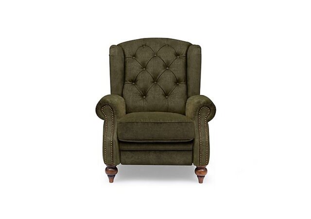 At The Helm - Shackleton Fabric Power Recliner Wing Chair - Pine by ...