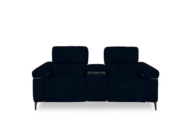 Homestage Fabric 2 Seater Power Recliner Media Sofa with Console and ...