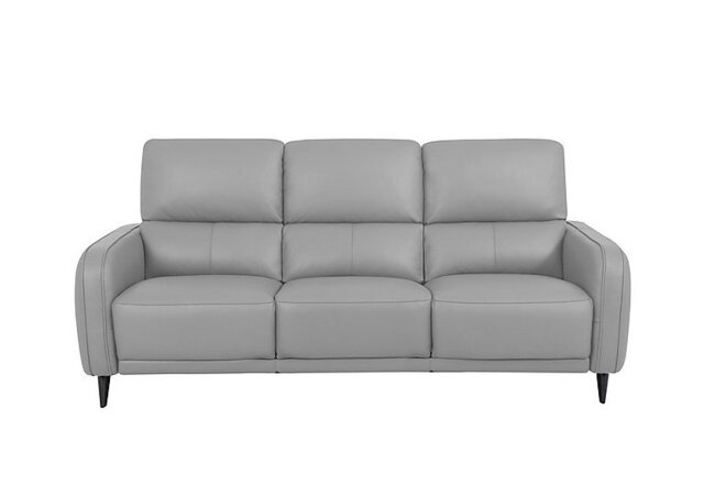 Domicil - Logan 3 Seater Leather Sofa - Light Grey by Furniture Village ...