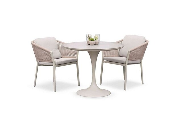 Paso Round Garden Dining Table Bistro Set with 2 Chairs by Furniture ...