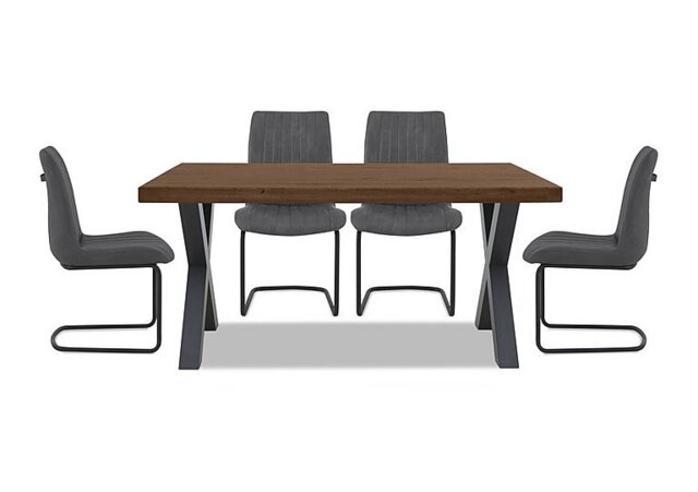 Bodahl - Compact Terra Straight Edge Dining Table with X-Shaped Legs ...