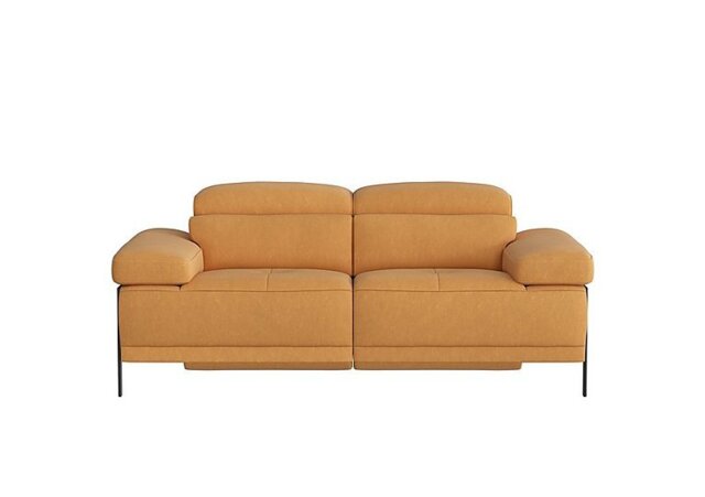 Nicoletti - Theron 2 Seater Fabric Recliner Sofa - Flambe Ocre with ...