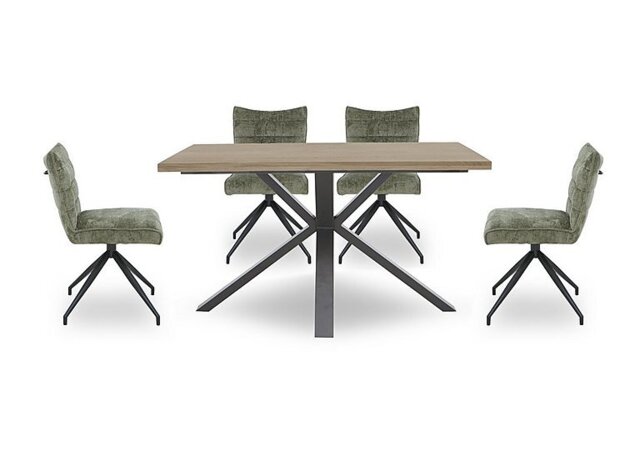 Saturn Compact Dining Table and 4 Swivel Chairs - Green by Furniture ...