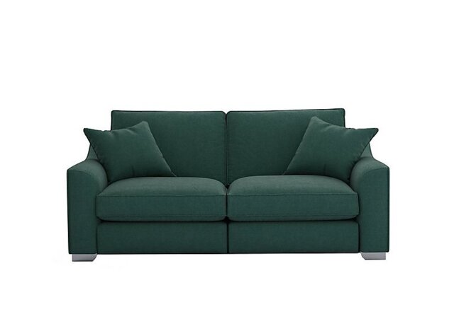 The Lounge Co. - Isobel 3 Seater Fabric Sofa - Curly Kale with Chrome ...