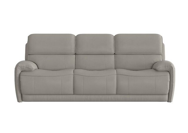 World of Leather - Link 3 Seater BV Leather Sofa - Silver Grey by ...