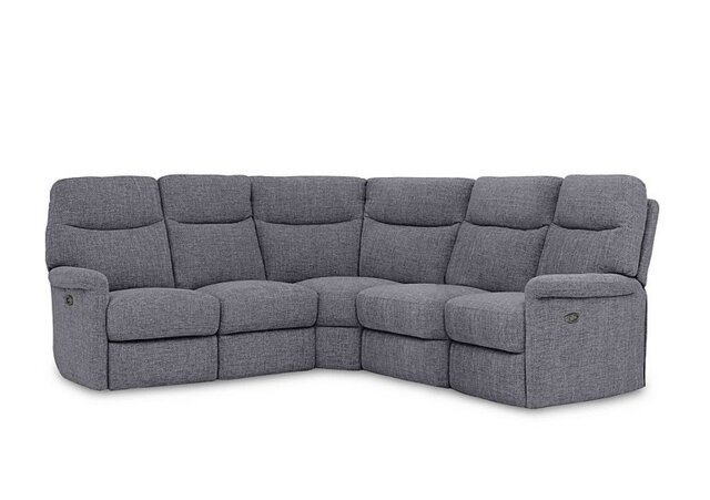 Compact Collection Lille Large Fabric Corner Sofa with Power Recliner ...