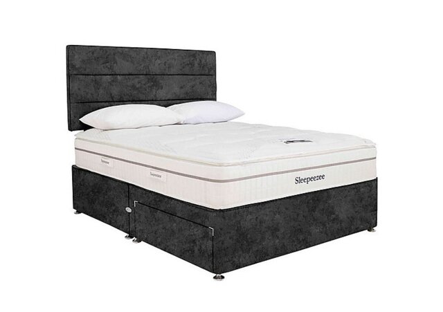Sleepeezee - Calm 2200 Divan Set with 4 Drawers - Double - Daytona Coal ...