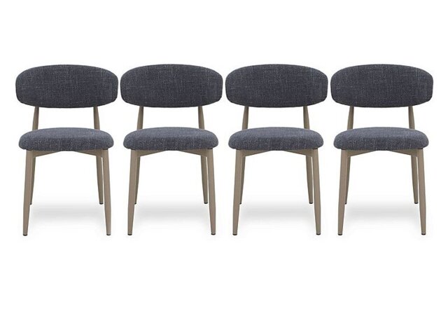 Aimar Set of 4 Open Back Dining Chairs - Dark Grey by Furniture Village ...