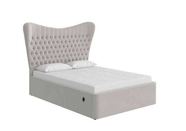 Caesar Electric Ottoman Bed Frame - King Size - Velvet Silver by ...