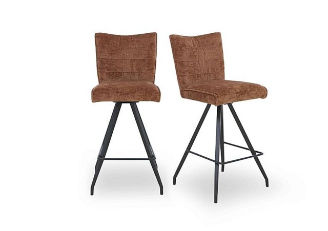 Saturn Pair of Swivel Bar Stools - Rust by Furniture Village | ufurnish.com