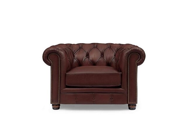 At The Helm - Shackleton Leather Chesterfield Chair with USB-C - Merlot ...