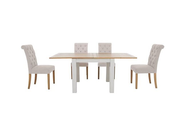 Furnitureland - Hamilton Flip Top Dining Table and 4 Button Back Chairs ...