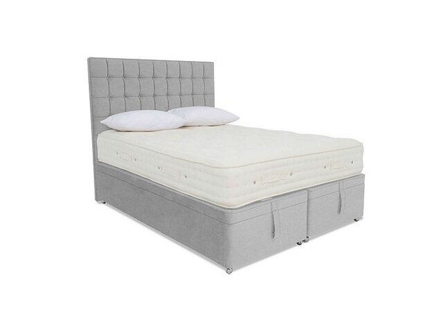 Hypnos - Luxury Firm 4 Ottoman Divan Set - Double - Crystal Grey by ...