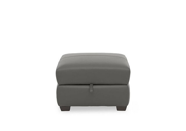 World of Leather - Flex NC Leather Storage Footstool - Charcoal Grey by ...